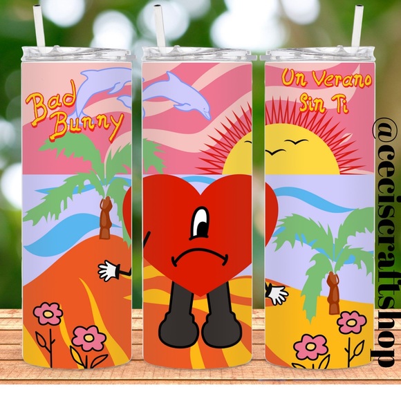 Dining | Bad Bunny Verano Sin Ti 2oz Tumbler | Poshmark